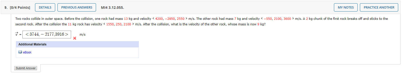 Solved Two rocks collide in outer space. Before the | Chegg.com