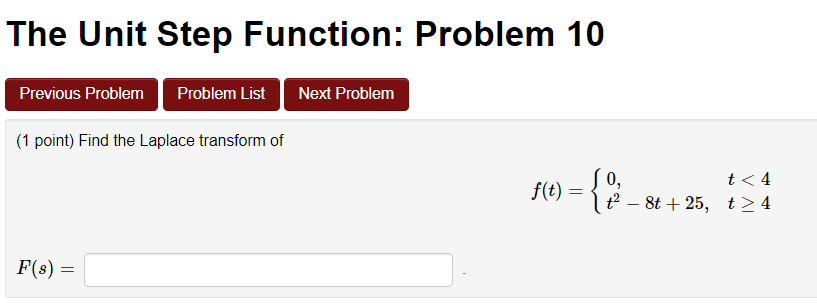 Solved The Unit Step Function: Problem 10 Previous Problem | Chegg.com