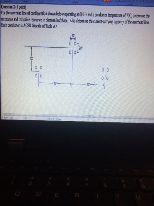 Solved For the overhead line of configuration shown below | Chegg.com