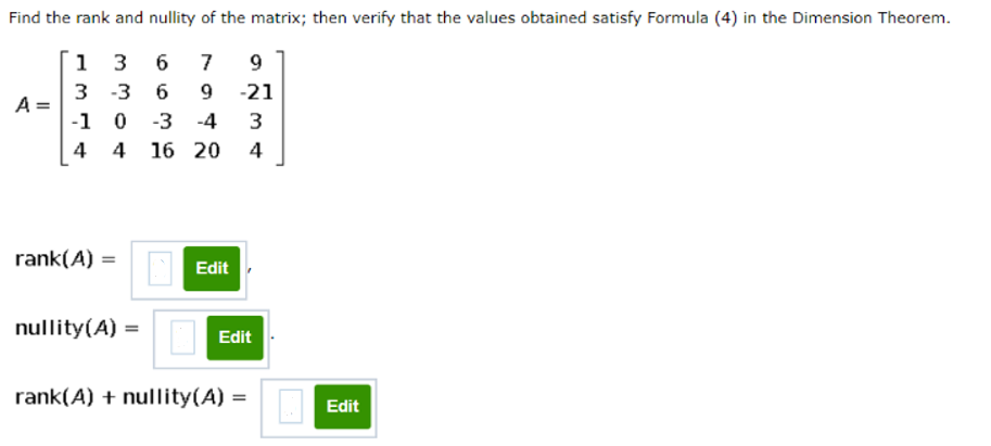 Solved Find the rank and nullity of the matrix; then verify | Chegg.com