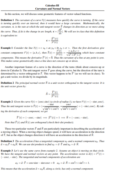 Solved ds which have constant Calculus-III Curvature and | Chegg.com