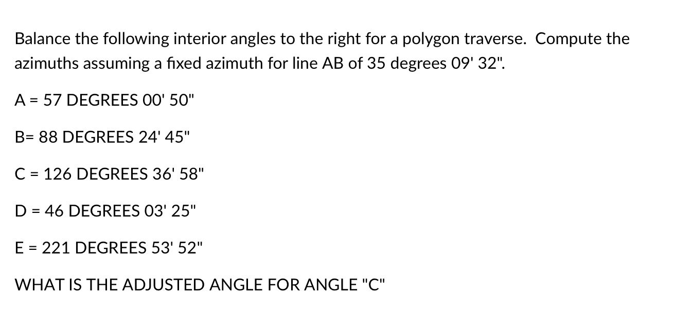 Solved Balance the following interior angles to the right | Chegg.com