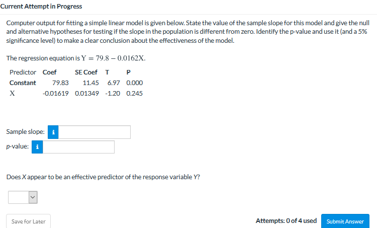 Solved Current Attempt in Progress Computer output for | Chegg.com