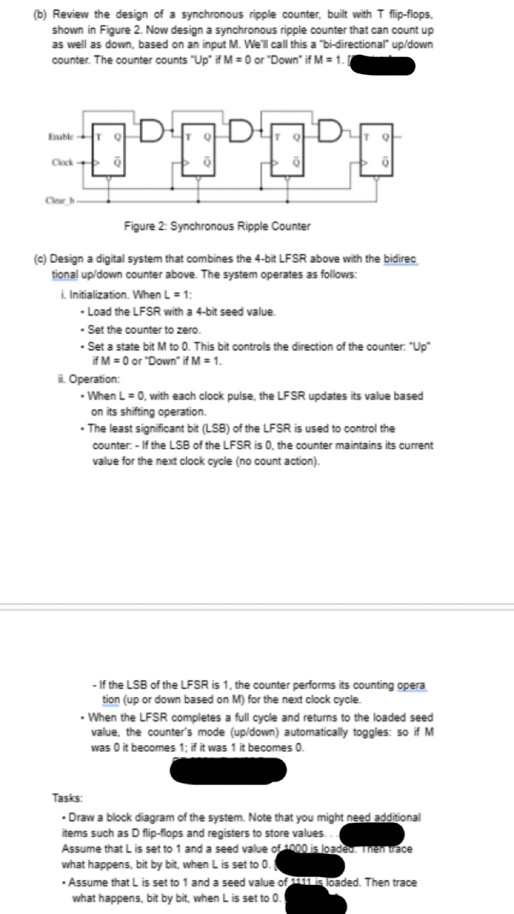 Solved (b) ﻿Review the design of a synchronous ripple | Chegg.com