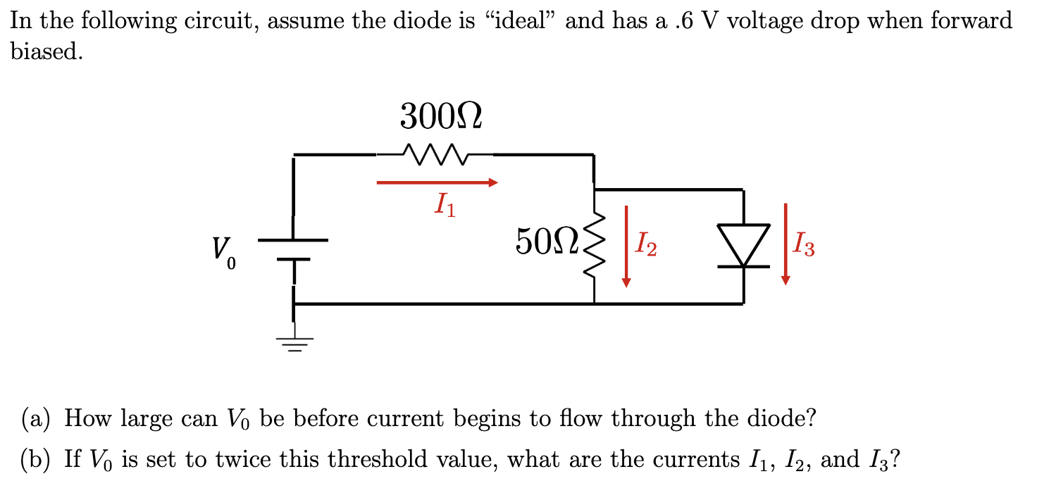 Solved In the following circuit, assume the diode is "ideal" | Chegg.com