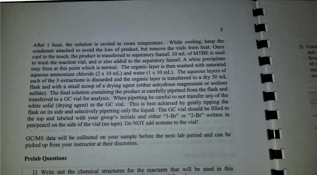 Solved Name: CHEM 242L Exp. I Pre-Lab/Substitution and | Chegg.com Solved Name: CHEM 242L Exp. I Pre-Lab/Substitution and | Chegg.com
