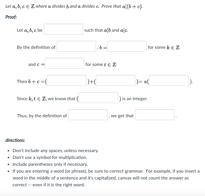 Solved Let a, b, c e Z where a divides b and a divides c | Chegg.com