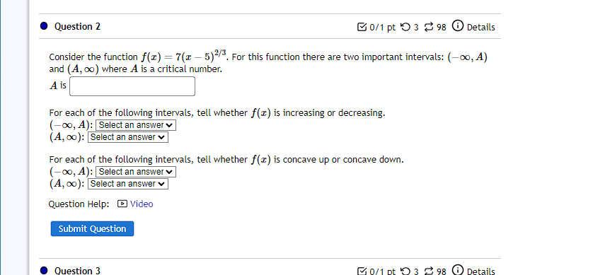 Solved Consider the function f(x)=7(x−5)2/3. For this | Chegg.com