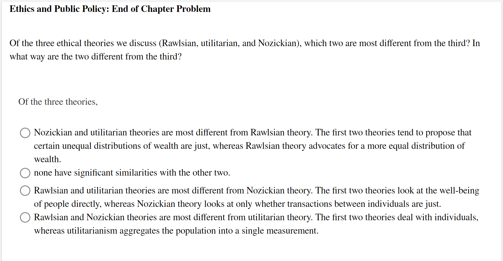 Solved Ethics and Public Policy: End of Chapter Problem Of | Chegg.com