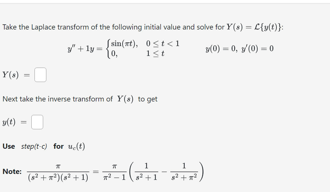 Solved Take the Laplace transform of the following initial | Chegg.com