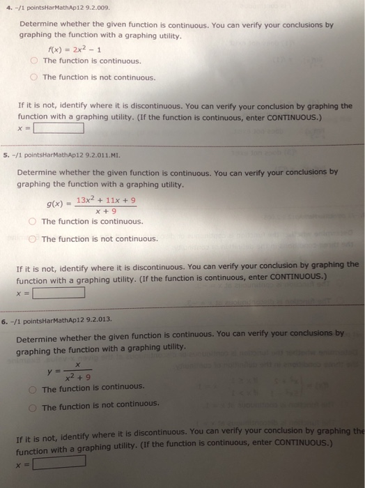 Solved 4. -/1 pointsHarMathAp12 9.2.009. Determine whether | Chegg.com