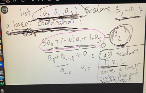 Solved list Tao, a, a) Scalers 5,-10,4 a linear Combination | Chegg.com