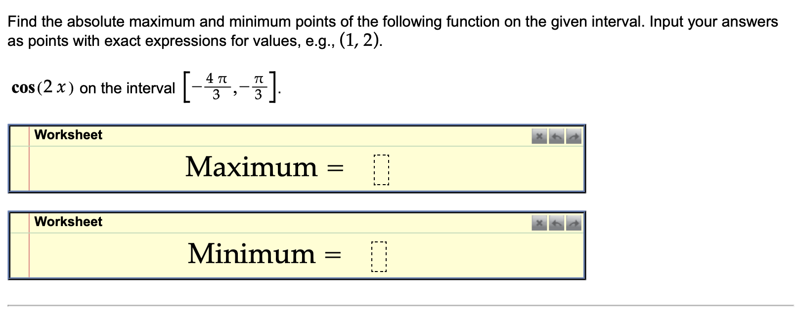 Solved Find the absolute maximum and minimum points of the | Chegg.com