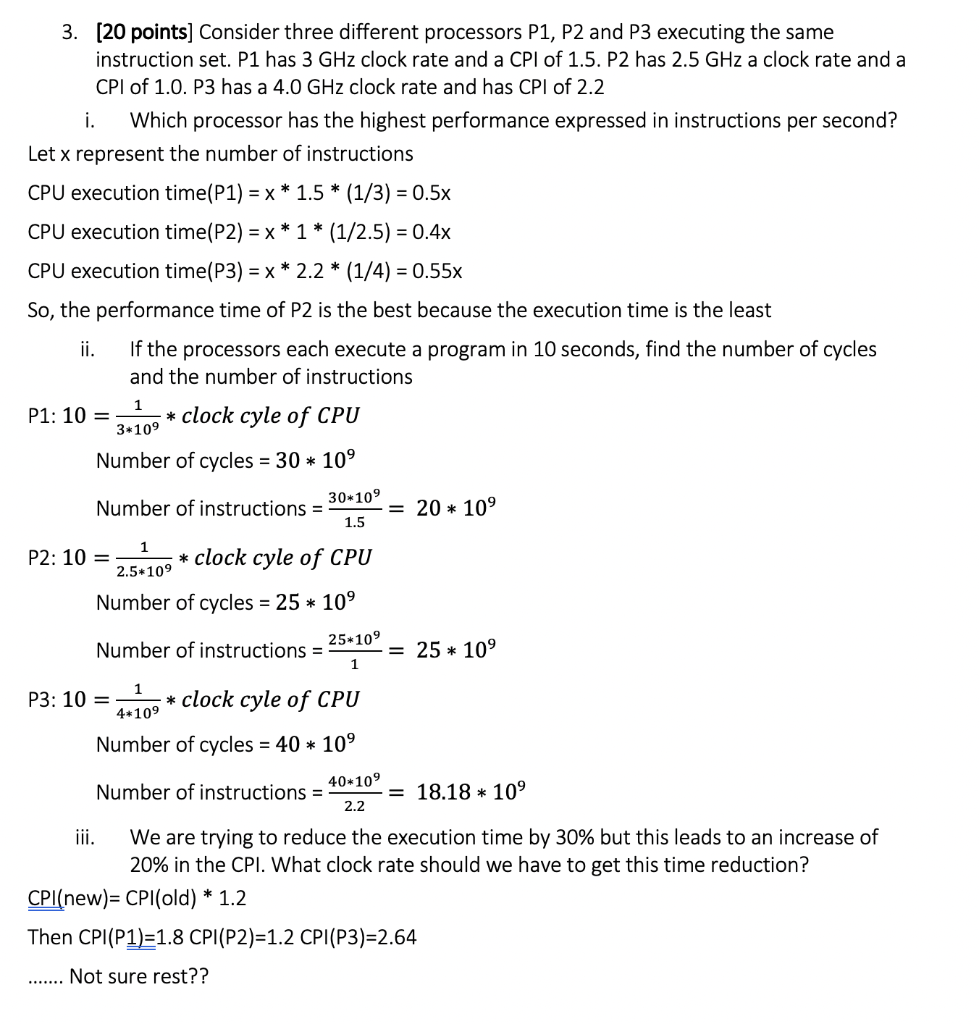 Solved not sure if I have done parts I or ii right so can | Chegg.com