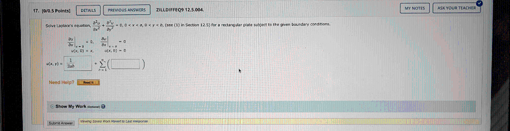 Solved Solve Laplace's equation for a rectangular plate | Chegg.com
