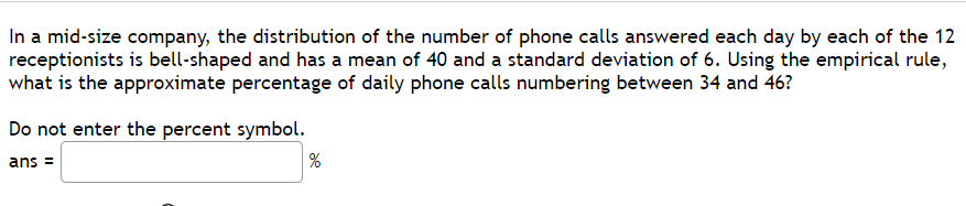 Solved In a mid-size company, the distribution of the number | Chegg.com