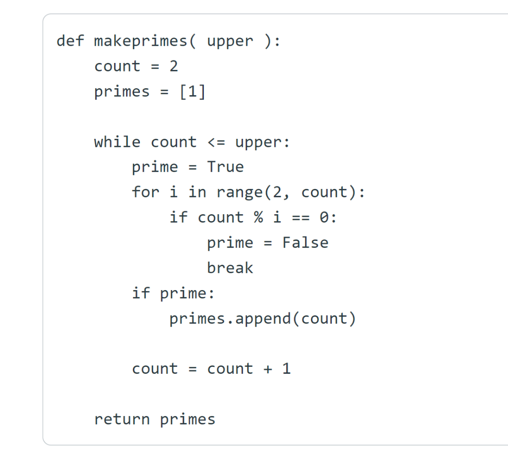 Solved We saw one method of creating a list of prime numbers | Chegg.com