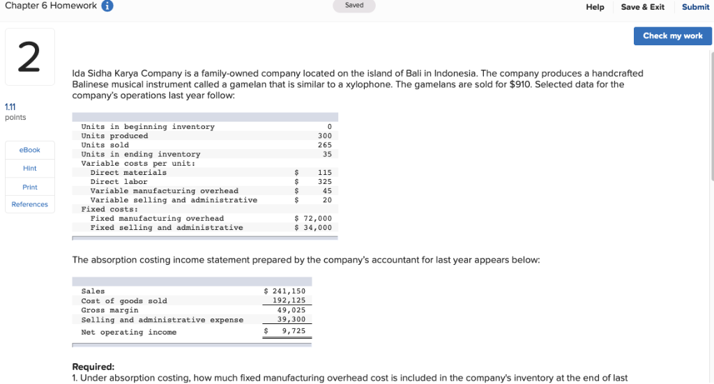 Solved Chapter 6 HomeworkG Saved Help Save & Exit Submit | Chegg.com
