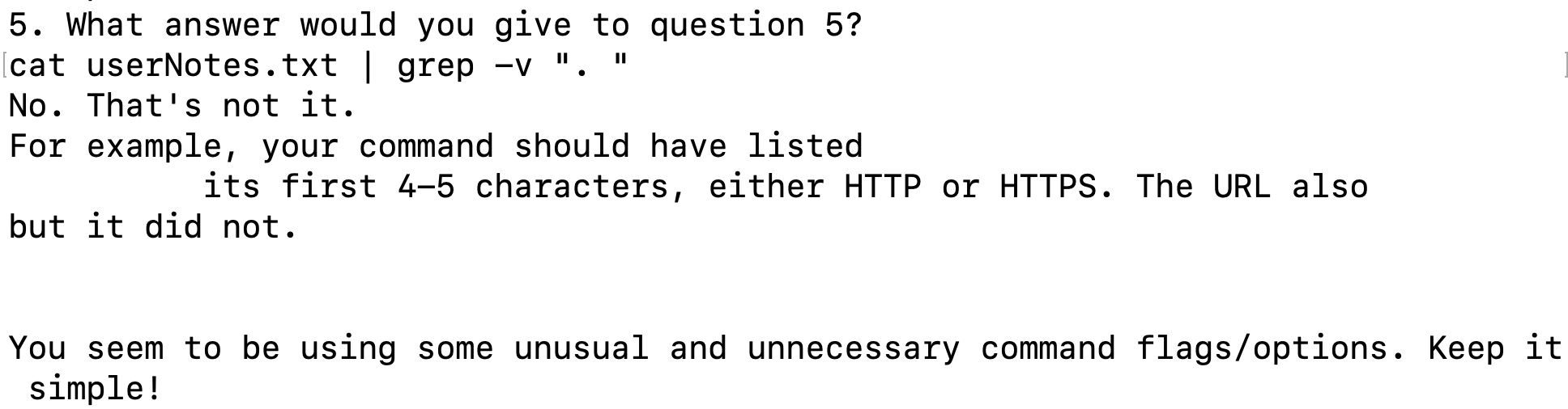 Solved I tried many options for question 5. so i am going | Chegg.com