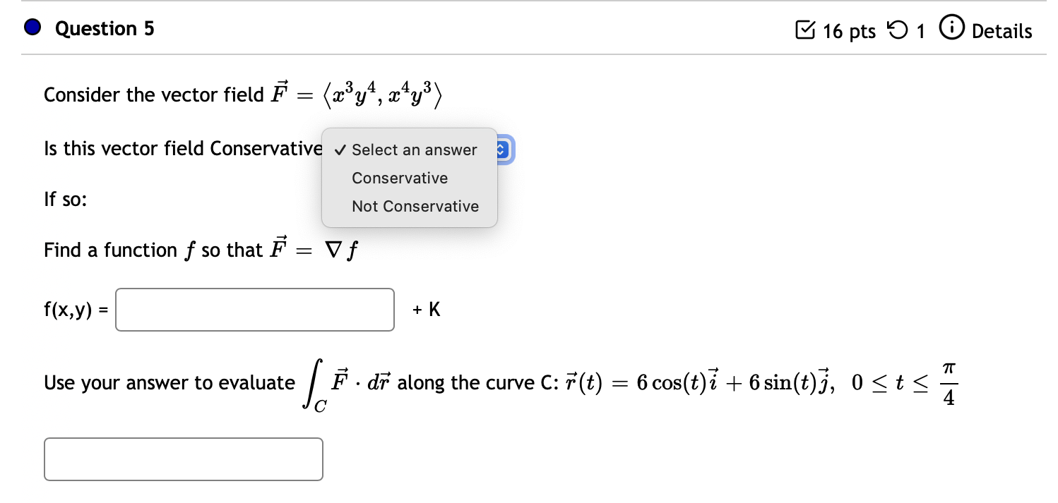 Solved Consider the vector field F= x3y4,x4y3 Is this | Chegg.com