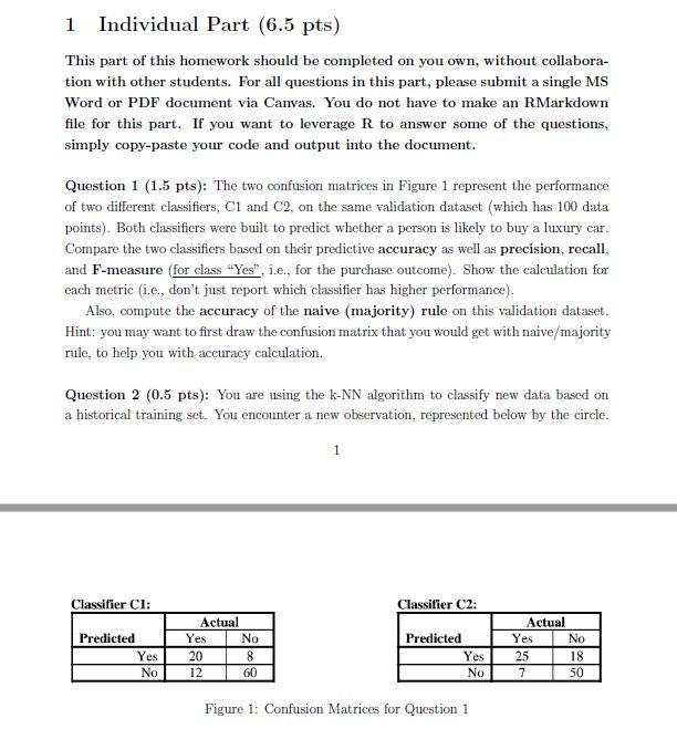 1 Individual Part (6.5 pts) This part of this | Chegg.com