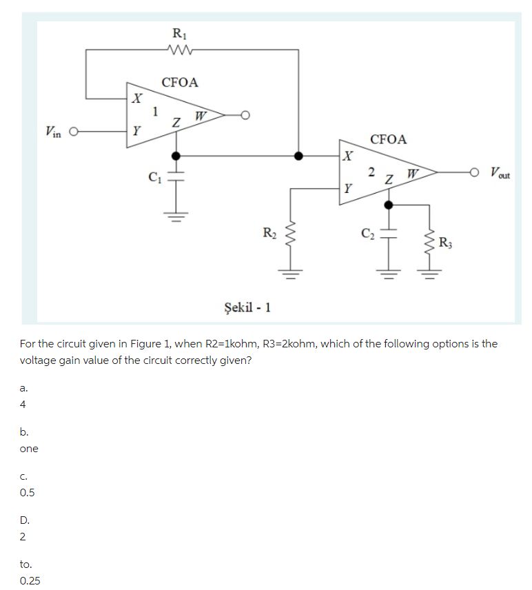 Solved For the circuit given in Figure 1, when R2=1 kohm, | Chegg.com