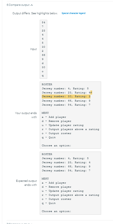 Solved 7.22 LAB ⋆ : Program: Soccer team roster | Chegg.com