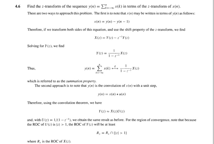 Solved Find the z-transform of the sequence y(n)-Σ=-mA(k) in | Chegg.com
