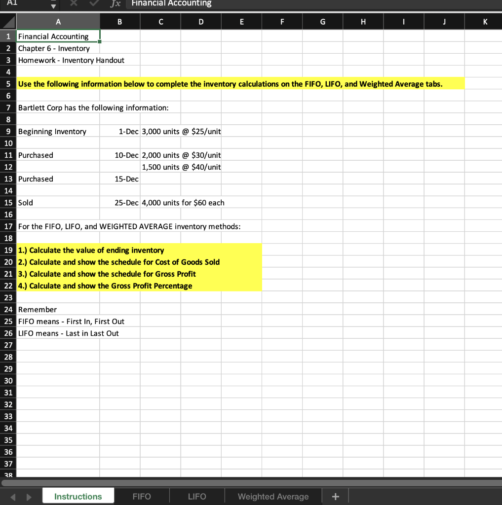 Solved Use the following information below to complete the | Chegg.com