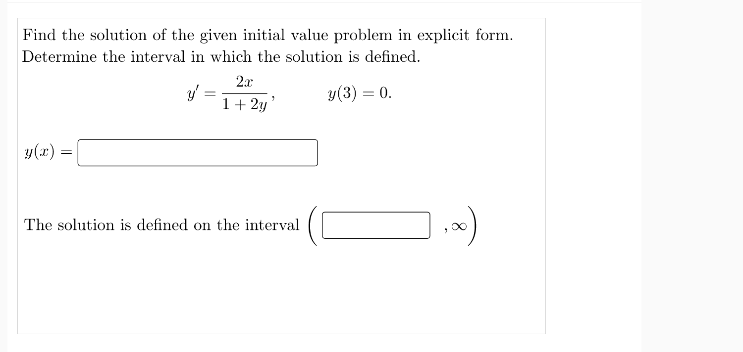 Solved Find the solution of the given initial value problem | Chegg.com