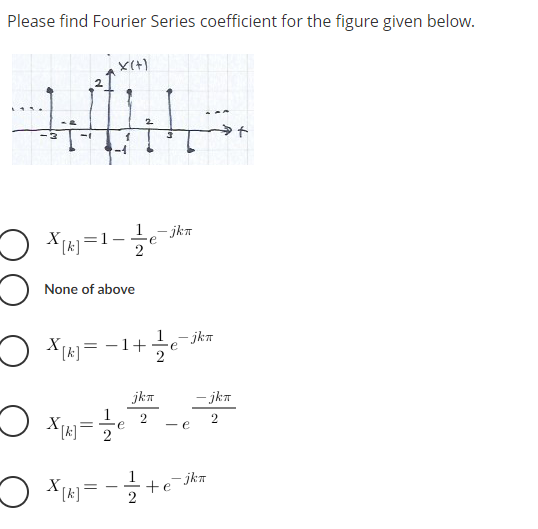 Solved Please find Fourier Series coefficient for the figure | Chegg.com