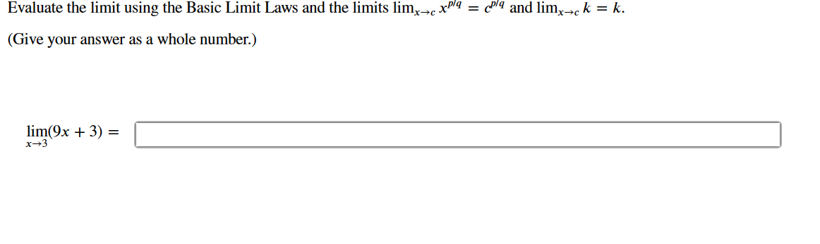 Solved Evaluate the limit using the Basic Limit Laws and the | Chegg.com