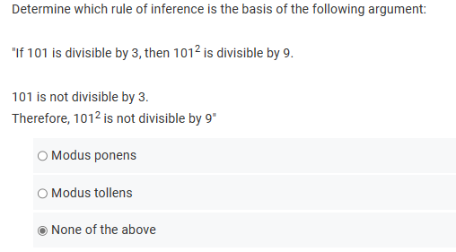 Solved Determine which rule of inference is the basis of the | Chegg.com