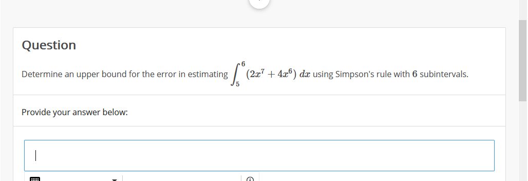 Solved Question Determine an upper bound for the error in | Chegg.com