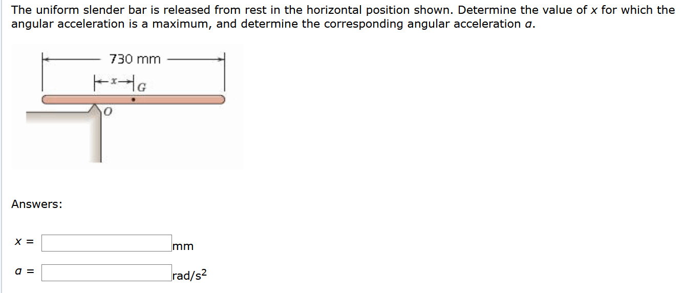 Solved The uniform slender bar is released from rest in the | Chegg.com