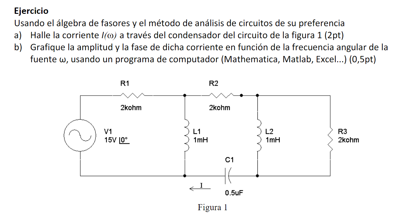Usando el álgebra de fasores y el método de análisis | Chegg.com