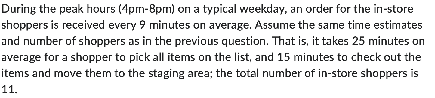 Solved During the peak hours ( 4pm−8pm) on a typical | Chegg.com