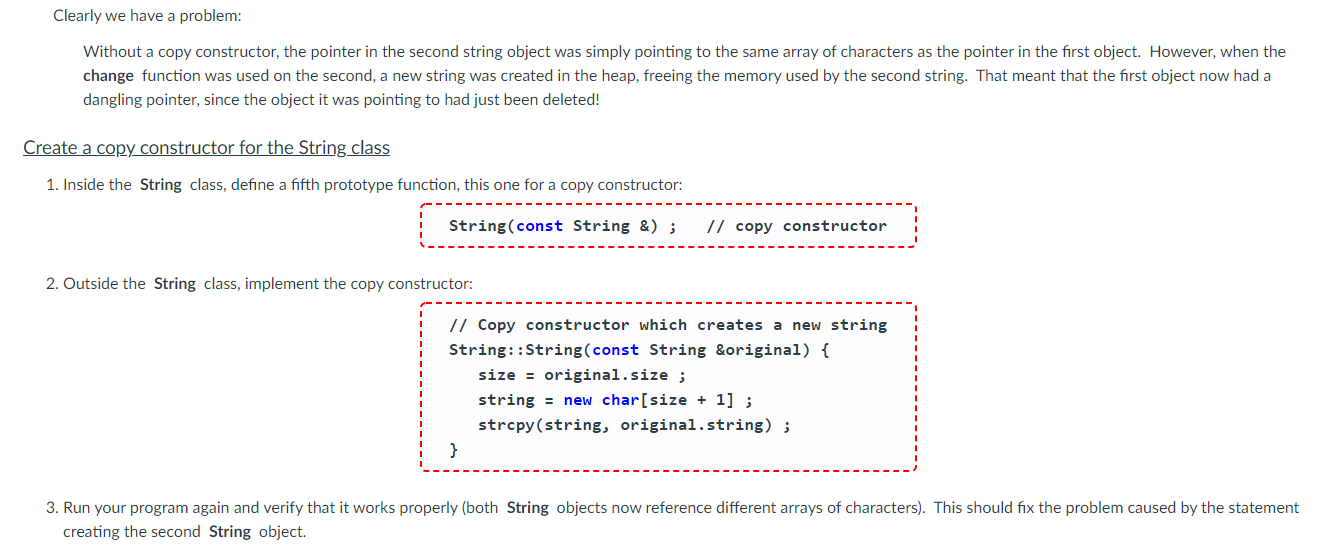 Part 2 - Copy Constructors (15 points) This part of | Chegg.com