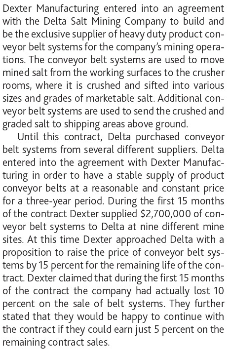 Solved Dexter Manufacturing entered into an agreement with | Chegg.com
