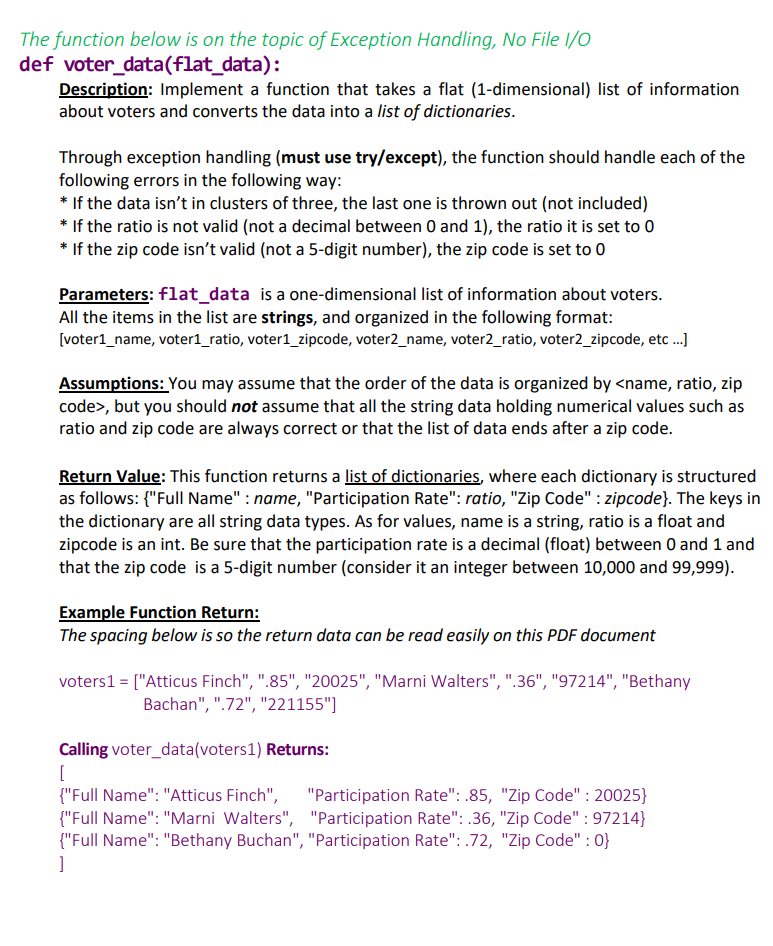 Solved he function below is on the topic of Exception | Chegg.com