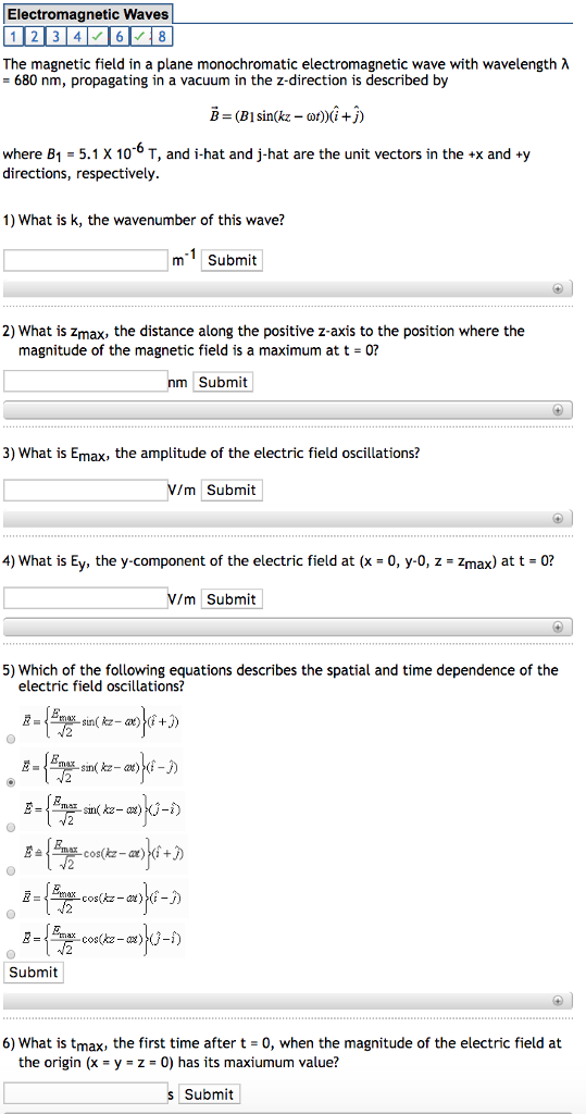 Solved Electromagnetic Waves The magnetic field in a plane | Chegg.com
