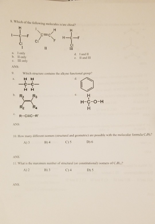 Solved 6. Predict the molecular formula for the C4 alkane | Chegg.com