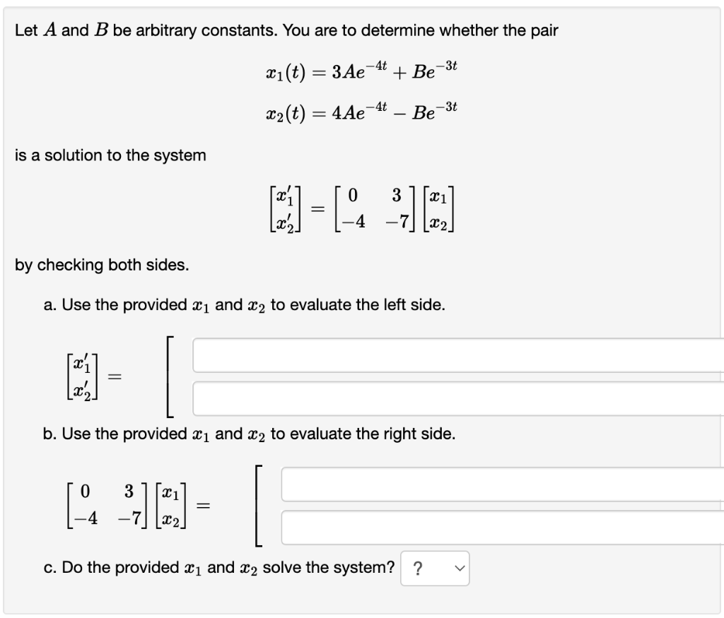 Solved Let A and B be arbitrary constants. You are to | Chegg.com