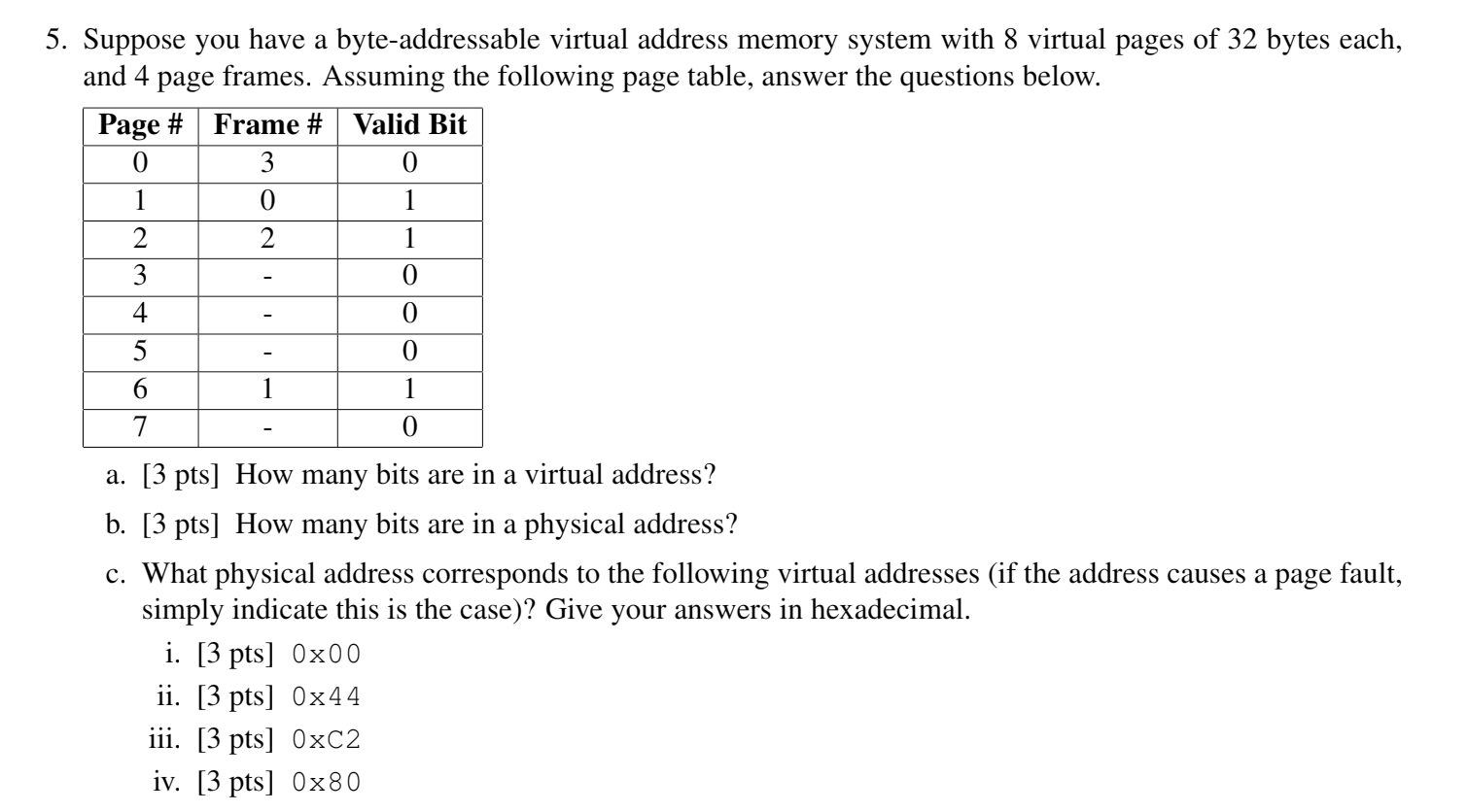 Solved 5. Suppose you have a byte-addressable virtual | Chegg.com