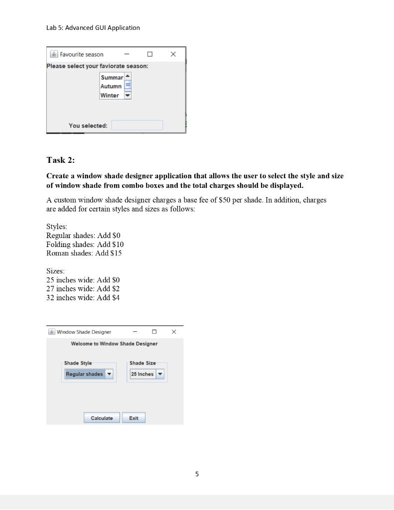 Solved Lab 5: Advanced GUI Application Lab Objectives - Be | Chegg.com