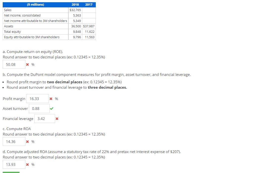 Solved a. Compute return on equity (ROE). Round answer to | Chegg.com