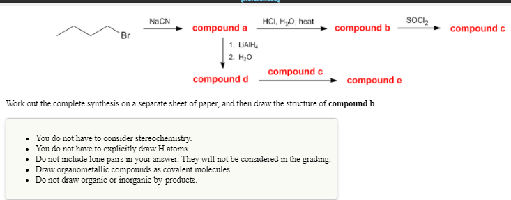 Solved compound NaCN SOCI2 compound a HCI, H20, heat | Chegg.com