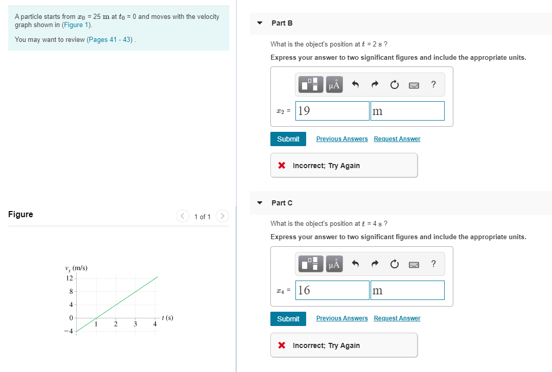 Solved A particle starts from x0x0x_0 = 25 mm at t0t0 = 0 | Chegg.com