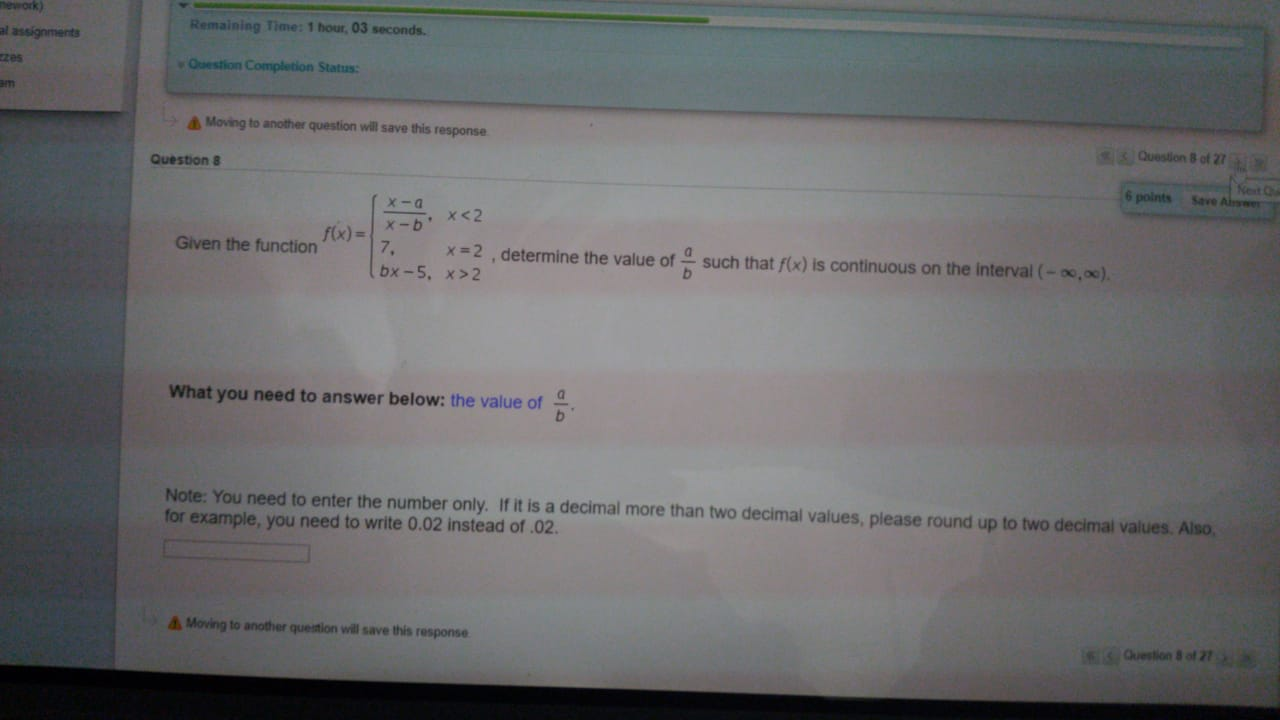 Solved mework) al assignments Remaining Time: 1 hour, 03 | Chegg.com