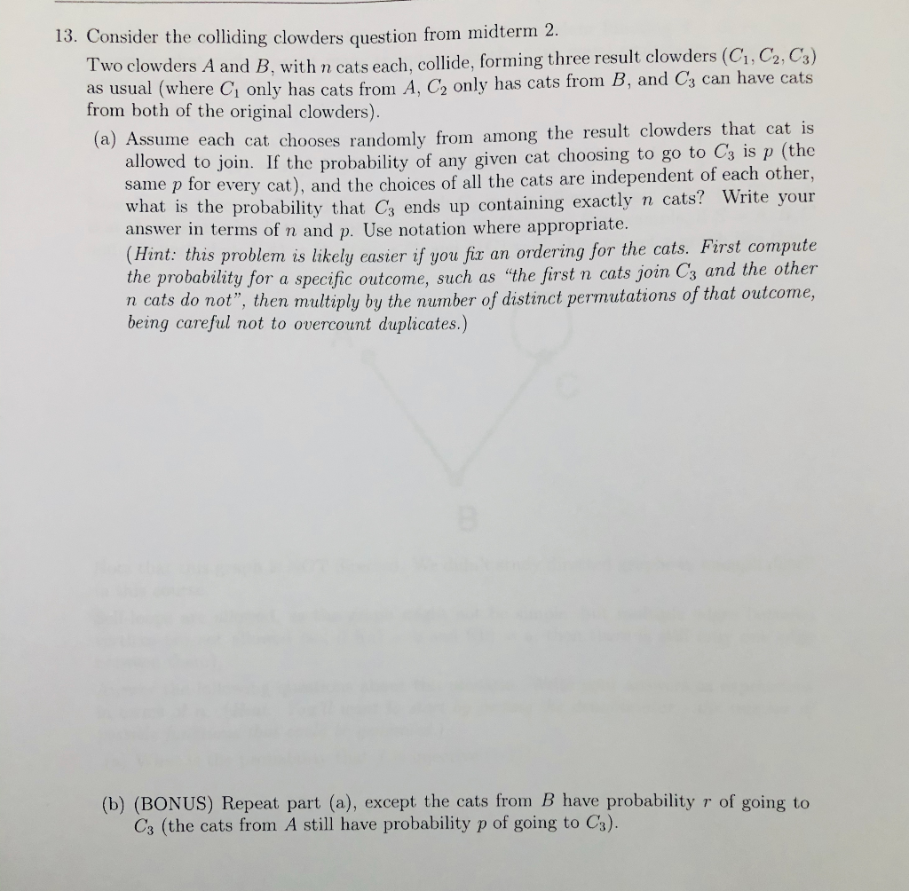 13. Consider the colliding clowders question from | Chegg.com